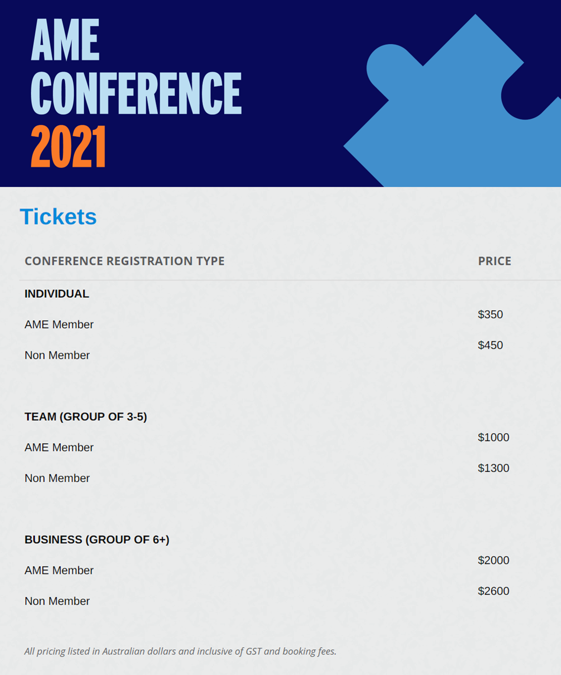 AME Conference 2021 Registration